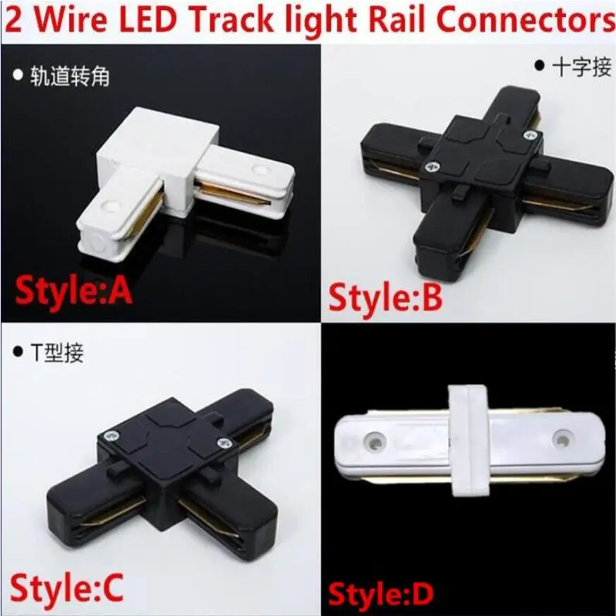 2 wireTrack light rail connectors,track fitting,led track rail ...