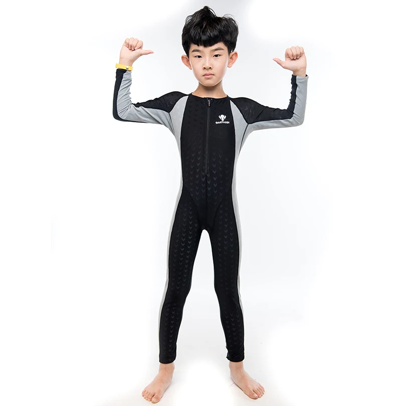 HXBY One Piece Swimsuit For Winter Long Sleeve Front Zipper Kids Boys hxby-one-piece-swimsuit-for-winter-long-sleeve-front-zipper-kids-boys