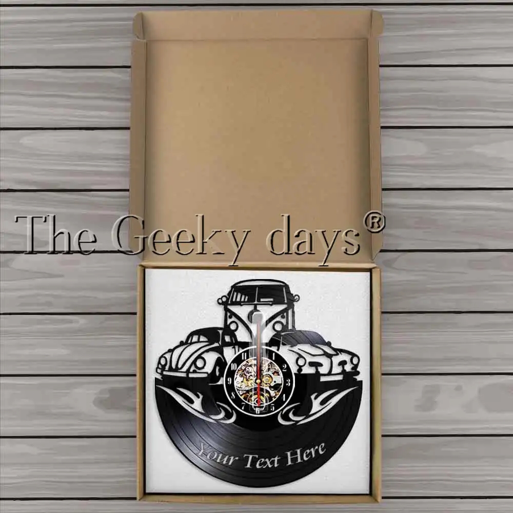 Camper Van Home Decor Wall Clock Personalised with Your Name Logo Car ...