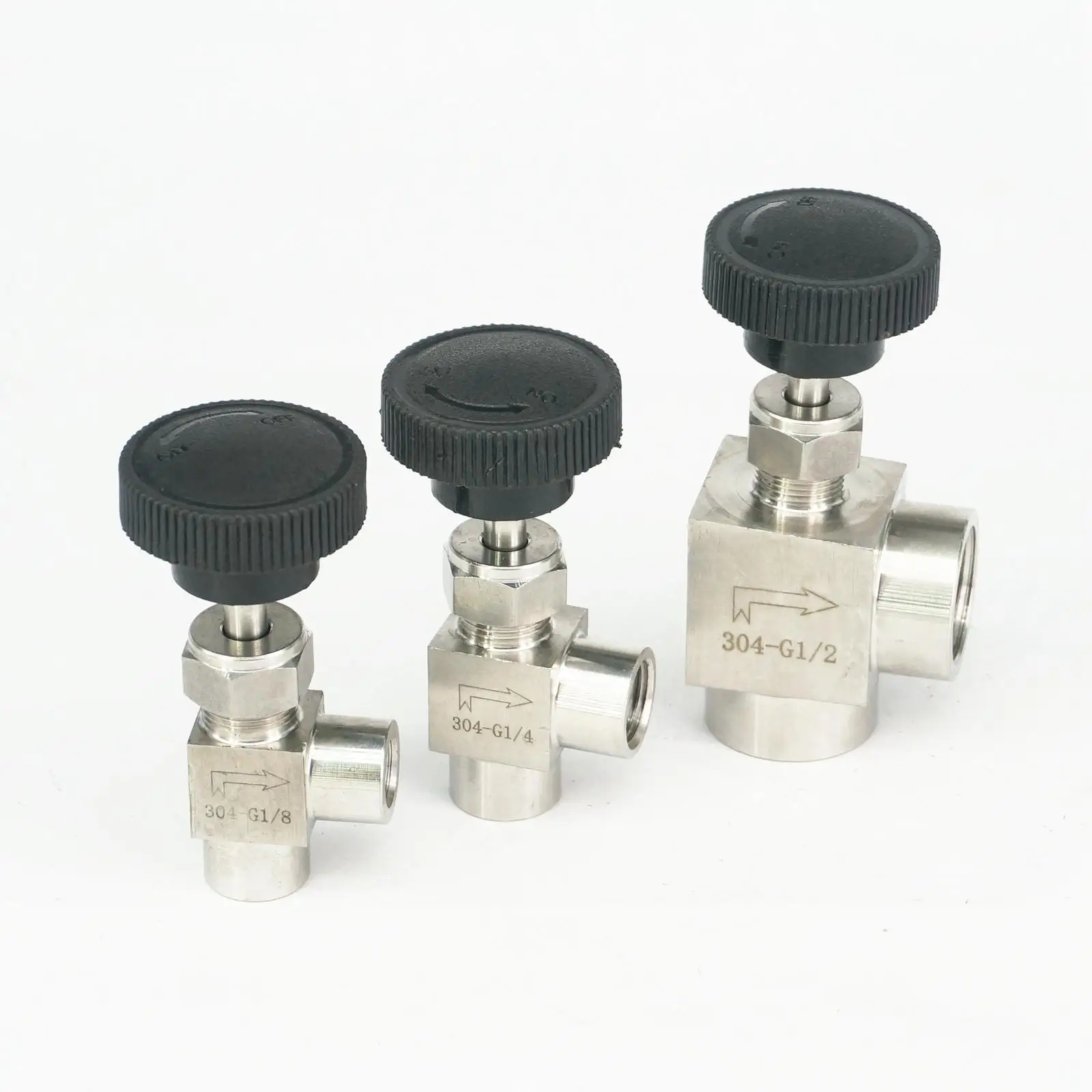 1/8" 1/4" 3/8" 1/2" BSP Female Elbow Needle Valve 304 Stainless Flow Control Water Gas Oil|Valve ...