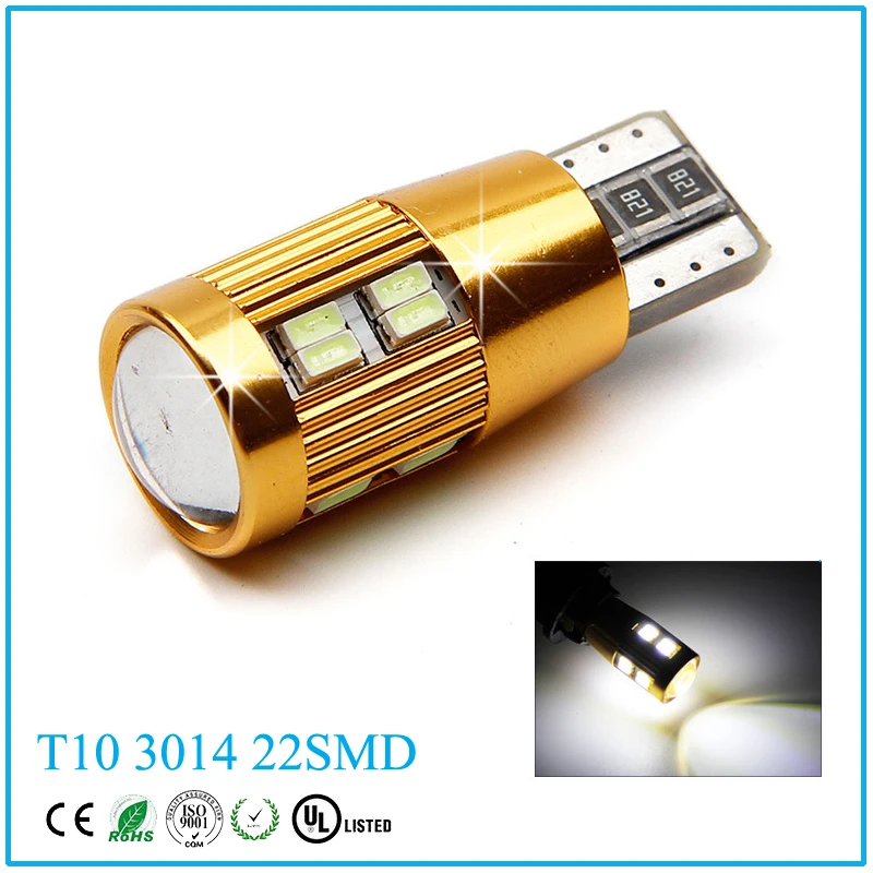 2016 2*T10 led canbus,t10 led 22SMD lens,a lamp W5W interior light t10 ...