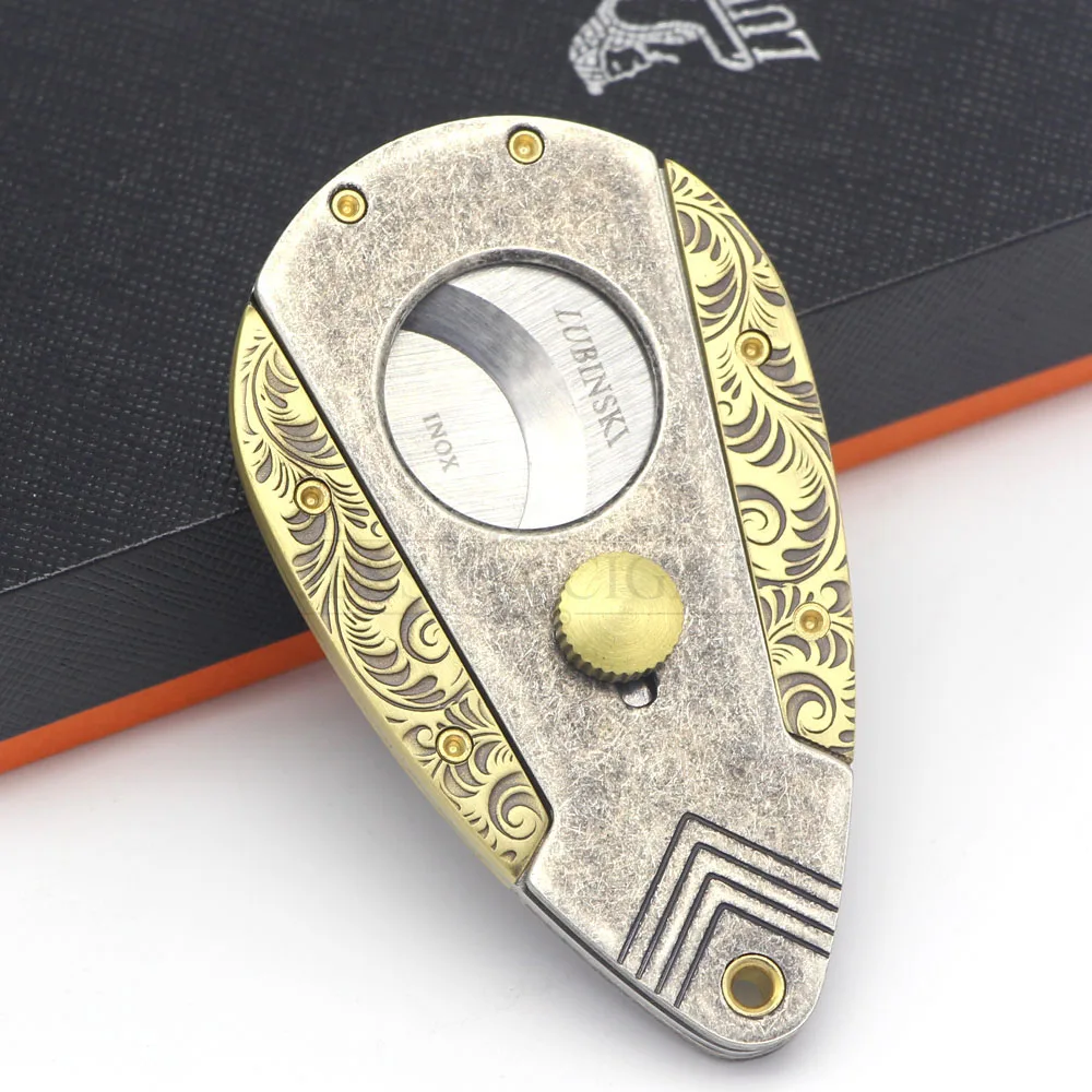 Stainless Steel Dual Blades Cigar Cutter Guillotine Scissors Portable ...