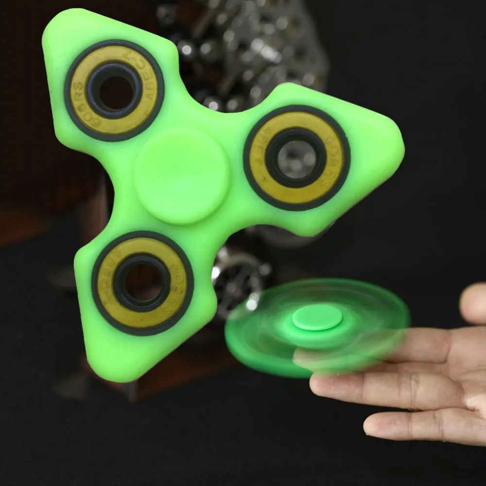 Light Fidget ABS Plastic Triangle Hand Spinner Glow in Dark spinner Toy ...
