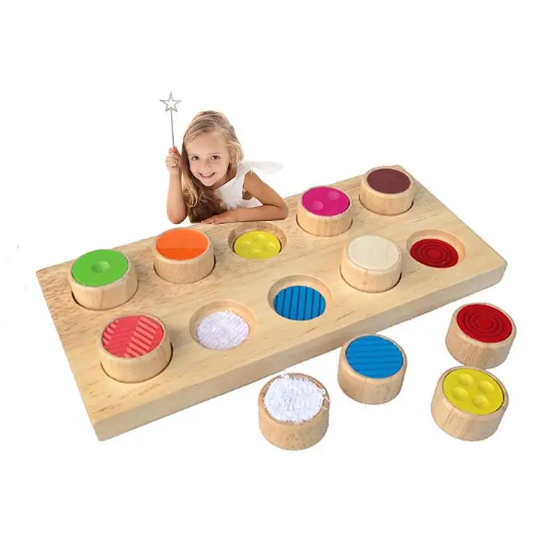 Kids Memory Touch Flap Baby Wooden Flip Board Colorful Blocks Toys for ...