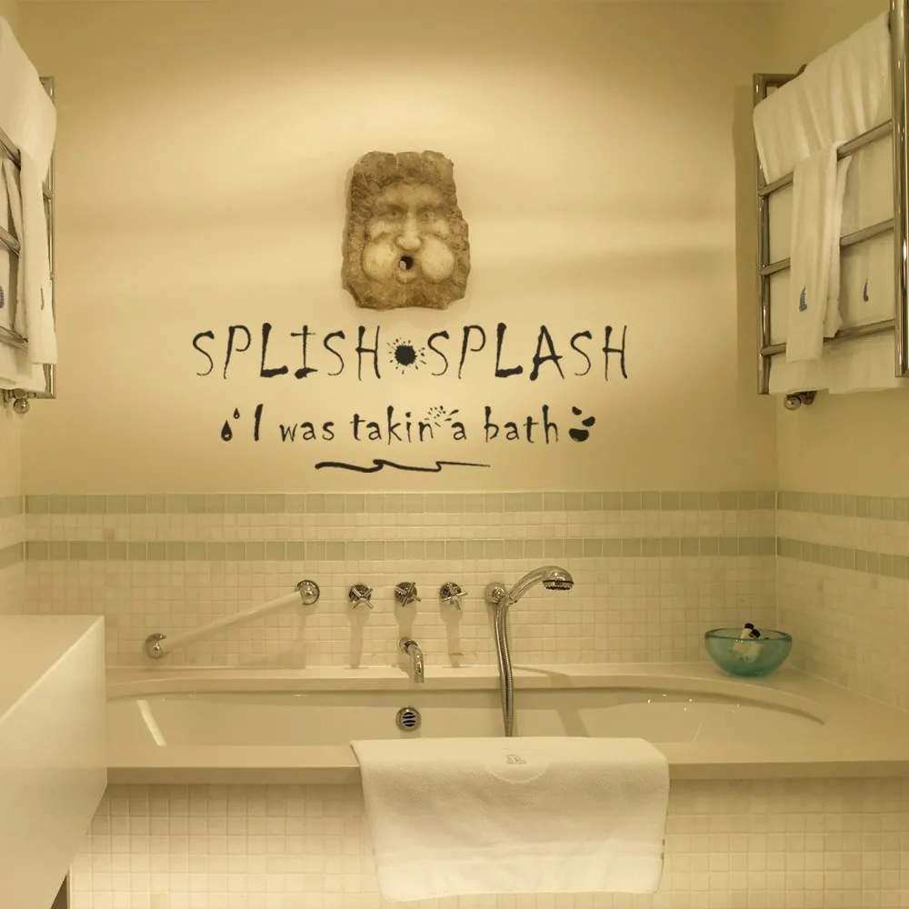 Bathroom Fun Decal Splish Splash I Was Taking A Bath Vinyl Wall Quote ...
