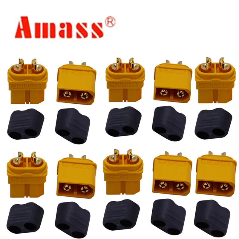 Conector de enchufe Amass XT60 XT60H con carcasa de cubierta 5 macho 5 hembra (5 pares) 20% de ...