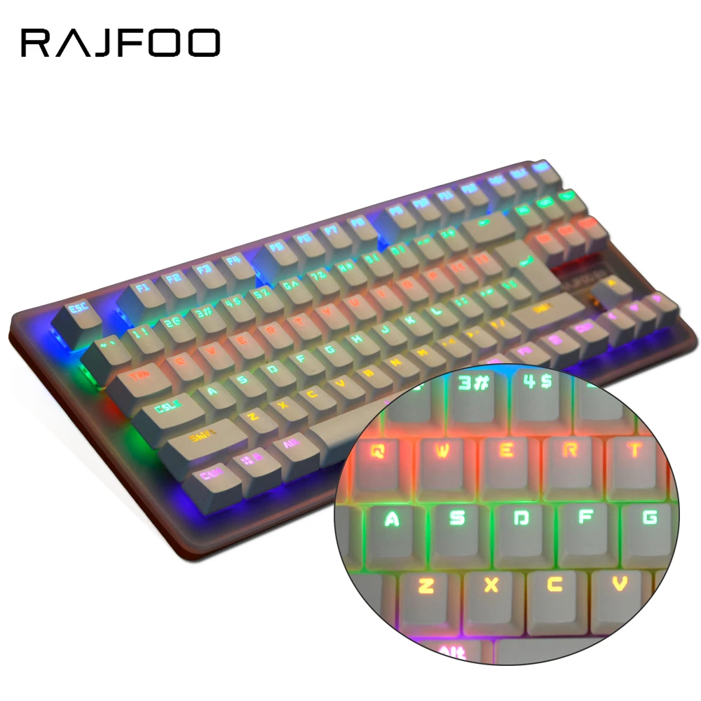 RAJFOO Keyboard Wired Gaming Mechanical Keyboard Gamer Colour Switches ...