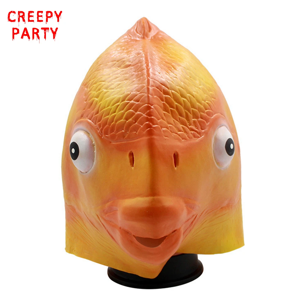 Lovely GoldFish Mask Funny Realistic Latex Party Mask Full Face ...
