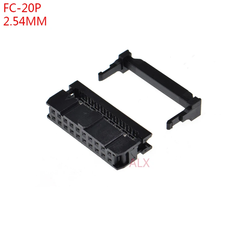 10PCS FC 20p IDC SOCKET pitch 2.54MM JTAG ISP PLUG CONNECTOR DOUBLE ROW FEMALE 2x10PIN 20PIN FC ...