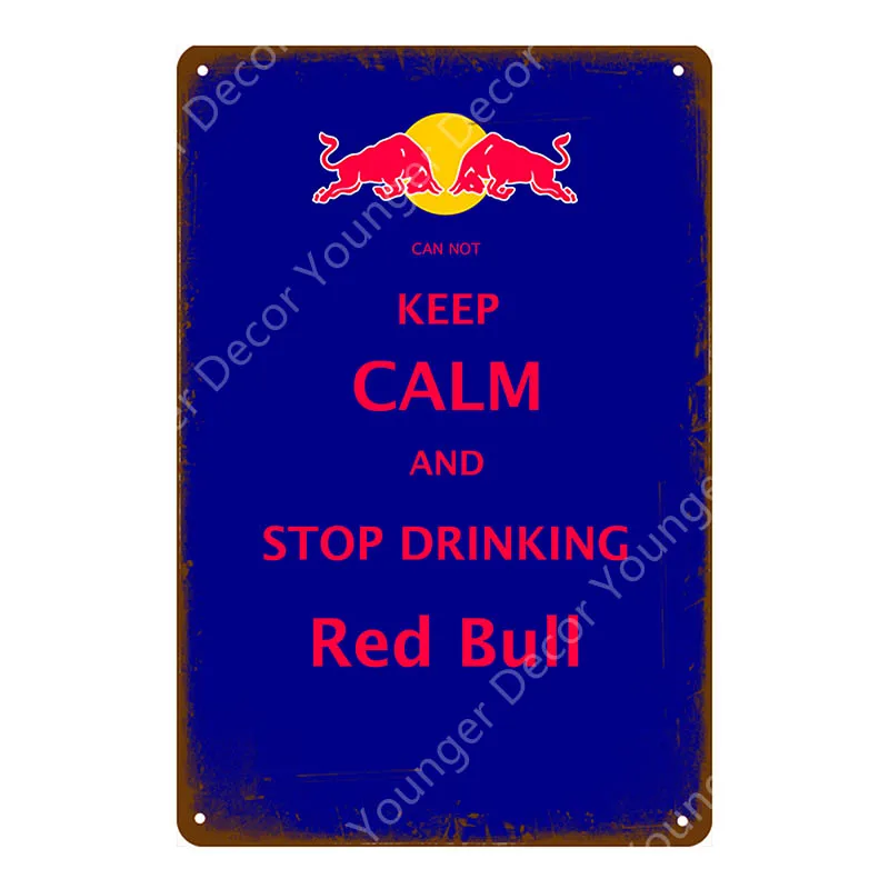 Ice Cold Soft Drink Red Bull Metal Tin Signs Cool Beverage Redbull ...