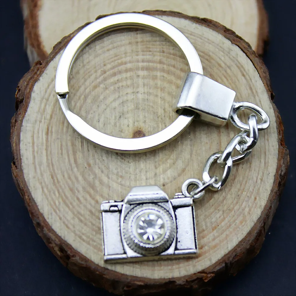 Home Decor Crafts Favors camera with crystal Pendants DIY Car Key Ring ...