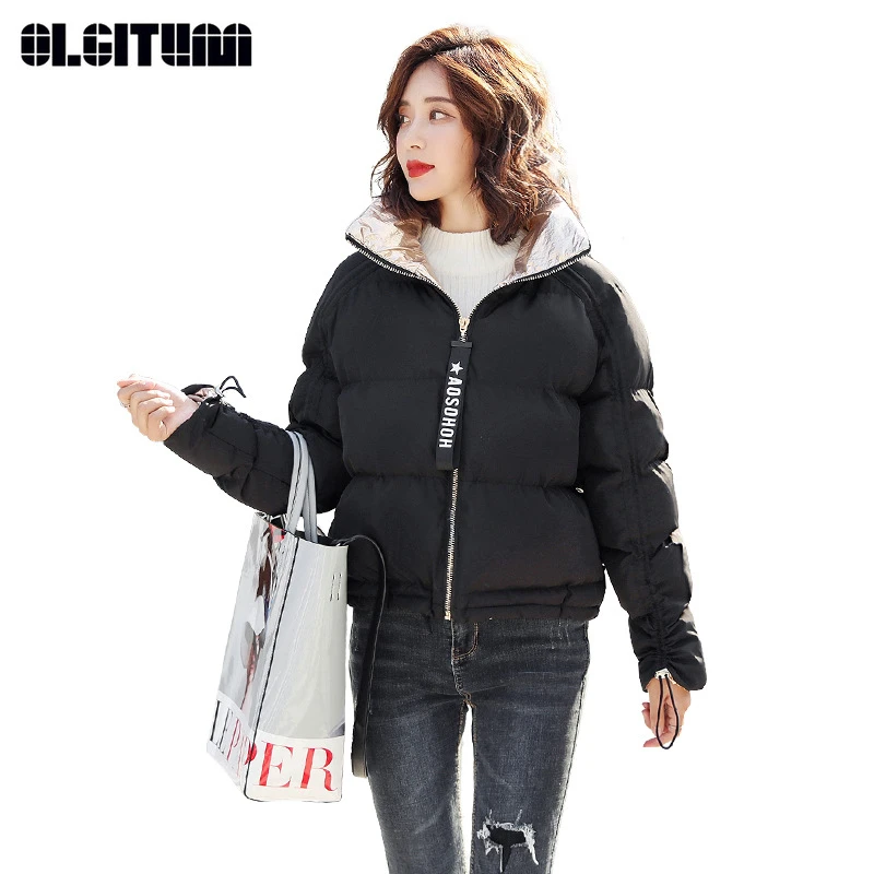 New Winter Women Fashion Letter Belt Zipper Cotton Coat Women 2020 M XL ...