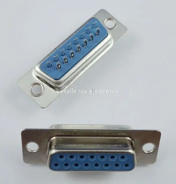 10pcs D-sub 15 Pin Female Solder Type Connector Socket 2 Rows ...