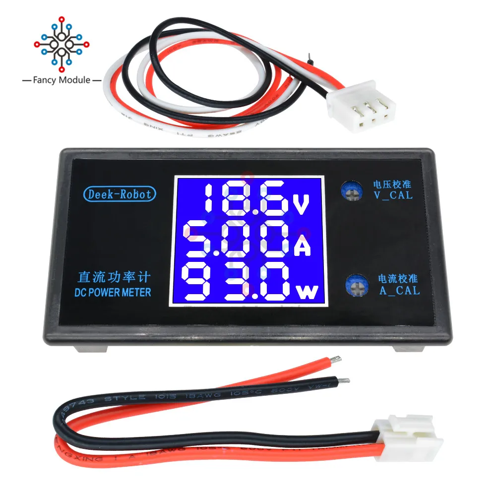 DC0 50V 5A 250W LCD Digital Voltmeter Ammeter Wattmeter Voltage Current ...