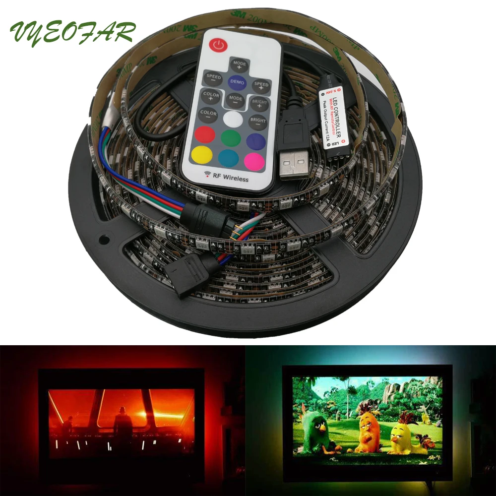 5V USB LED RGB Strip SMD 5050 RGB TV Background Lighting IP20 IP65 ...