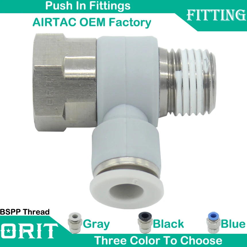 5Pcs/Lot Straight Quick Connectors Pneumatic Fittings 6mm x 1/4" BSPT ...