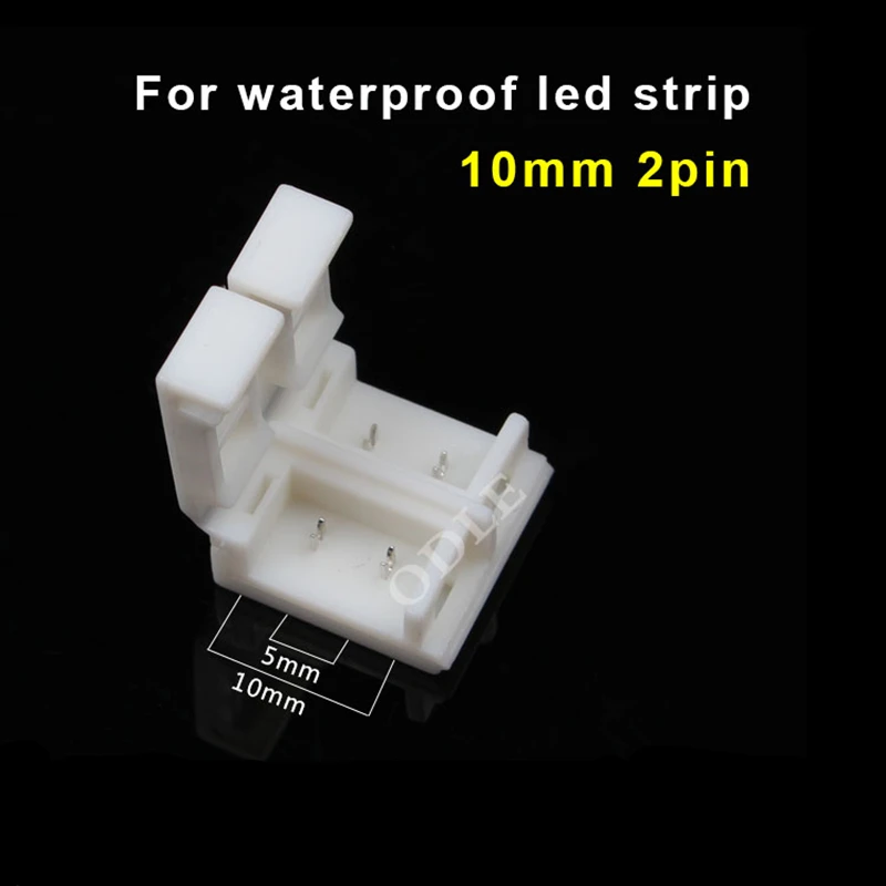Waterproof strip LED connector 5pcs 10mm 2 pin for 5050, single color ...