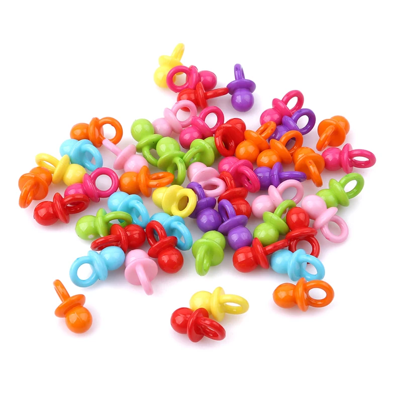 50pcs Acrylic Mini Pacifiers Transparent Children's Day Decor Mini ...