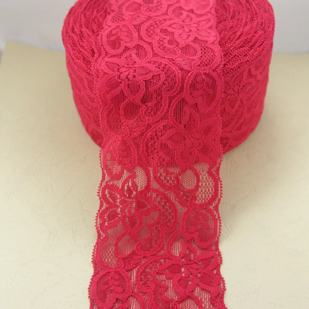 Clearance 35 Yards 78mm Width Red Elastic Stretch Lace Trim Sewing ...