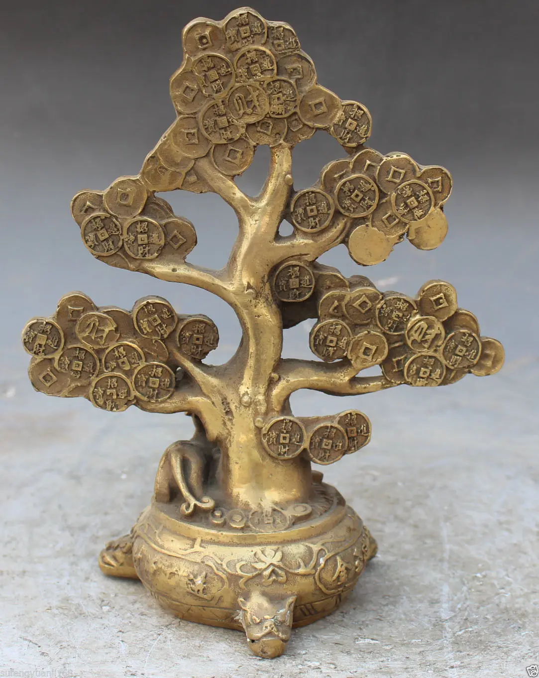Chinese Bronze Fengshui BiXie Beast Pixiu Lucky Tree Money Statue - buy ...