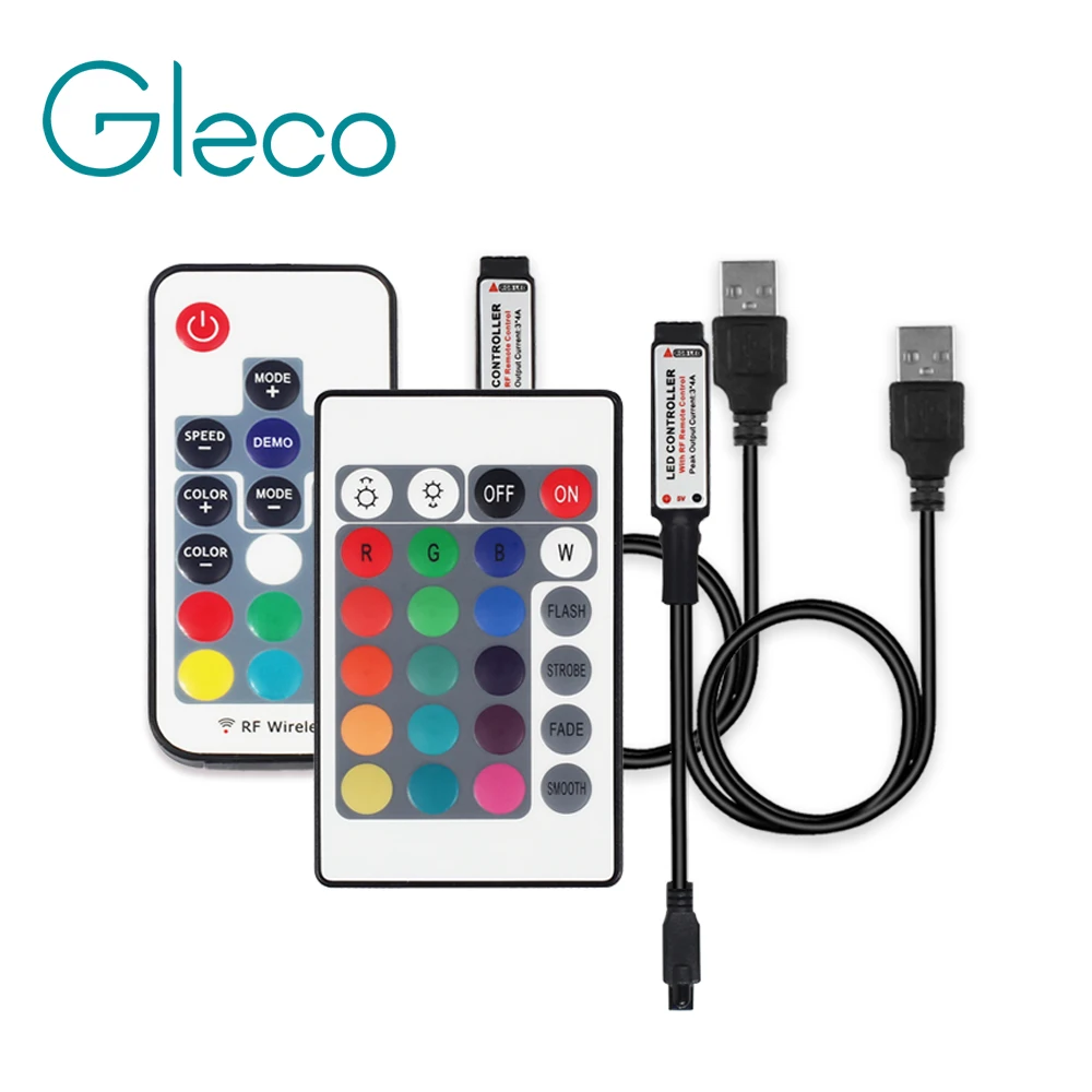 5V USB RGB controller RF remote / IR Remote /mini 3key RGB controller ...