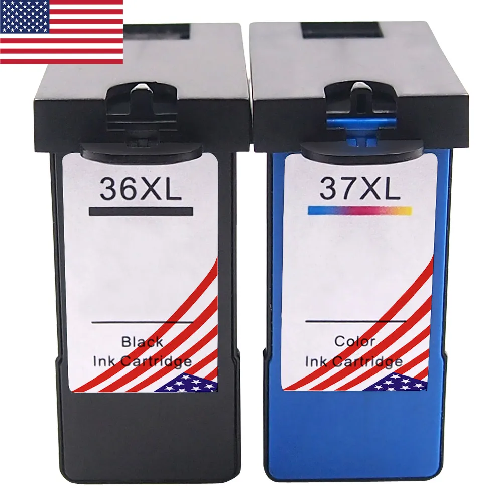 2PK 36XL 37XL Ink Cartridge Inkjet Set For Lexmark 36 37 X6657 X5650 ...