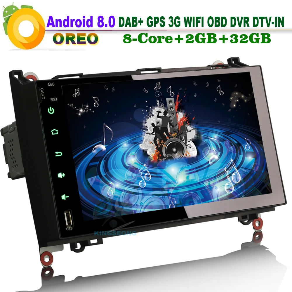 9" Android 8.0 DAB+ Car Stereo WiFi 3G Radio GPS DVR SD BT Bluetooth ...