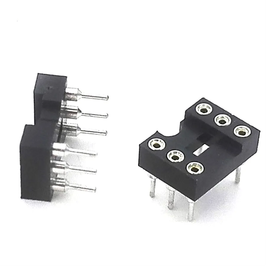 Free Shipping 40pcs Round Hole 6 Pins 2.54MM DIP IC Sockets Adaptor ...