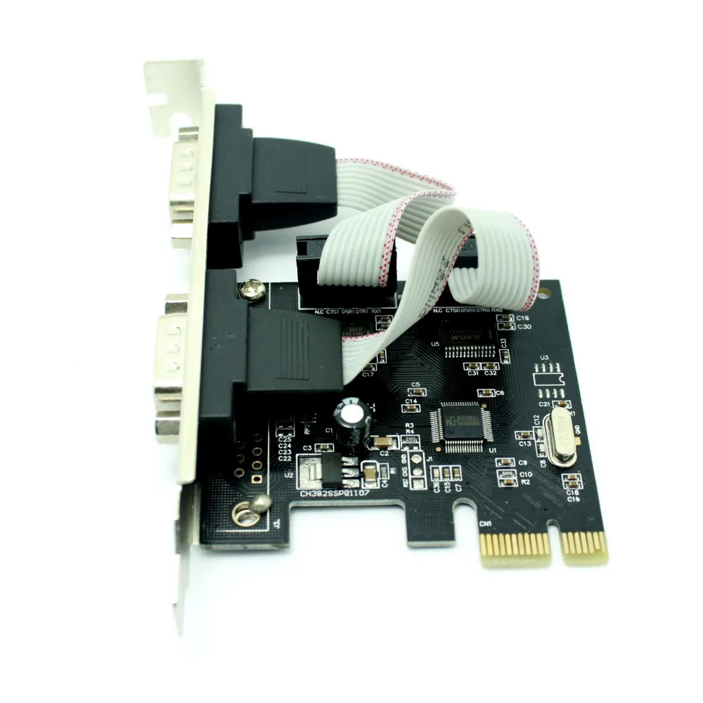 PCIE express card 2 port Serial add on Card/Single Lane PCIe card ...