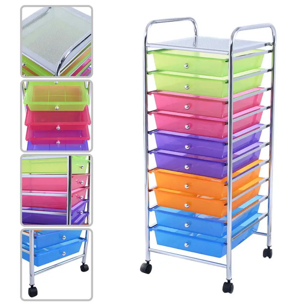 Rainbow 10-Drawer Rolling Storage Cart - Queerks™