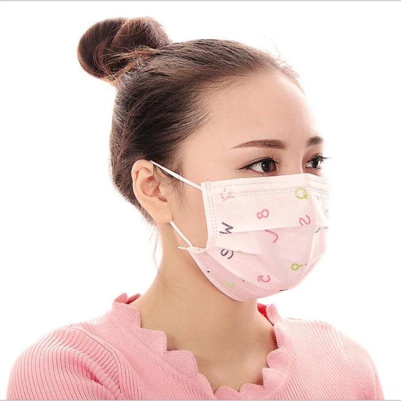 100pcs 3 layers Non woven disposable anti dust mouth mask Anti virus ...