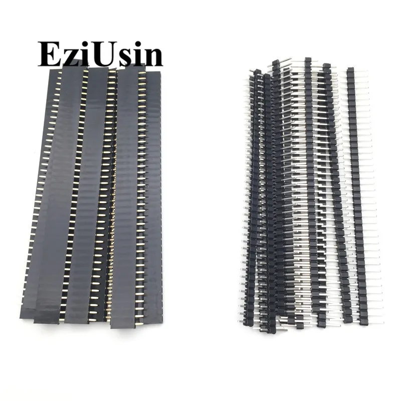 20pcs 10 pairs 40 Pin 1x40 Single Row Male and Female 2.54 Breakable ...