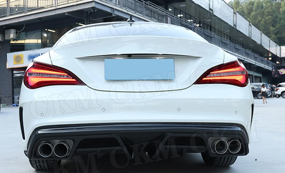 Carbon Fiber Rear Lip Diffuser For Mercedes Benz CLA Class W117 CLA180 ...