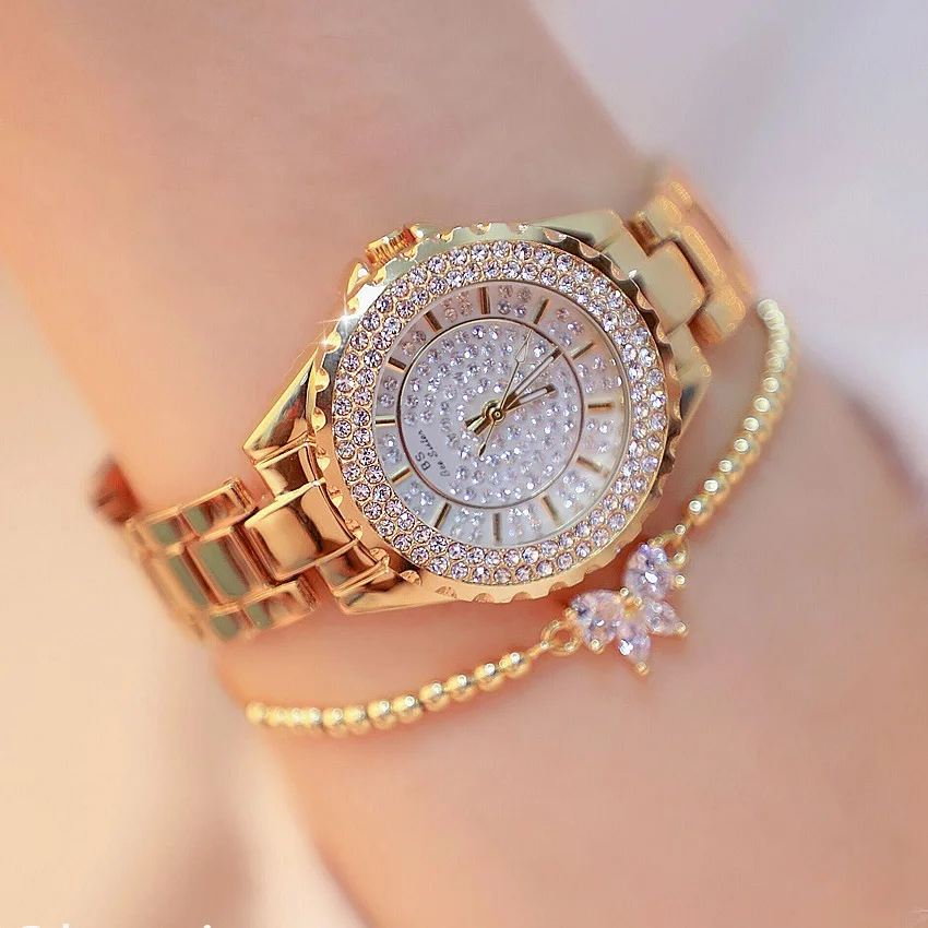 Reloj de lujo con esfera de diamante para mujer, accesorio elegante de ...