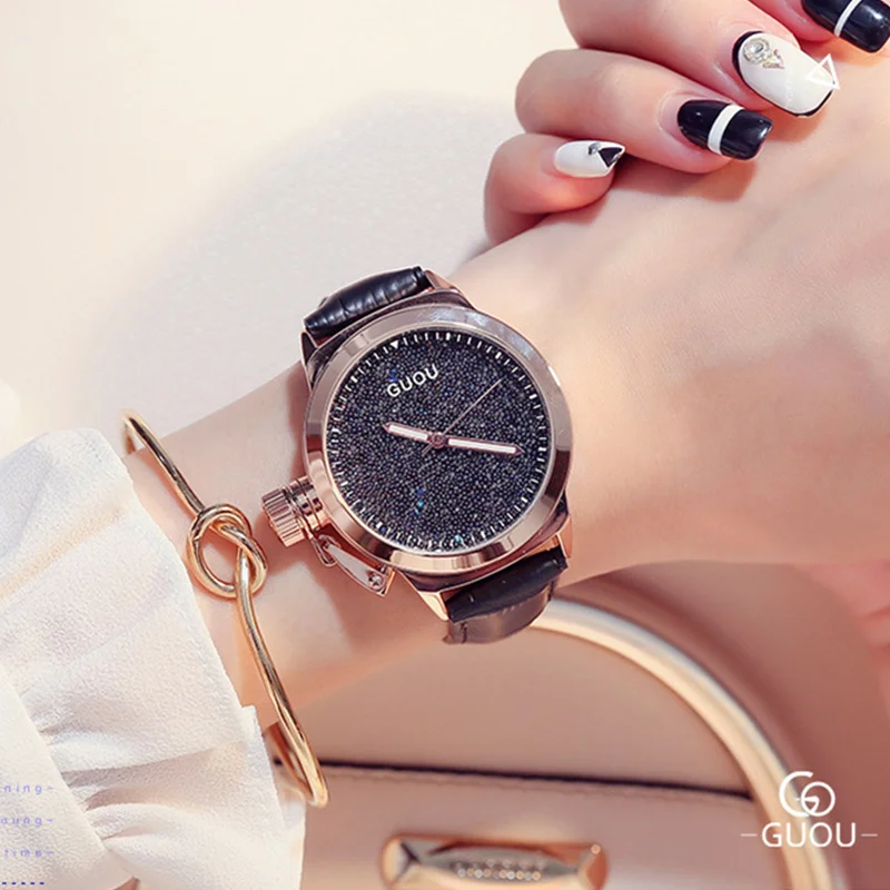 GUOU Luxury Shiny Diamond Wrist watches For Women Watches Women's ...