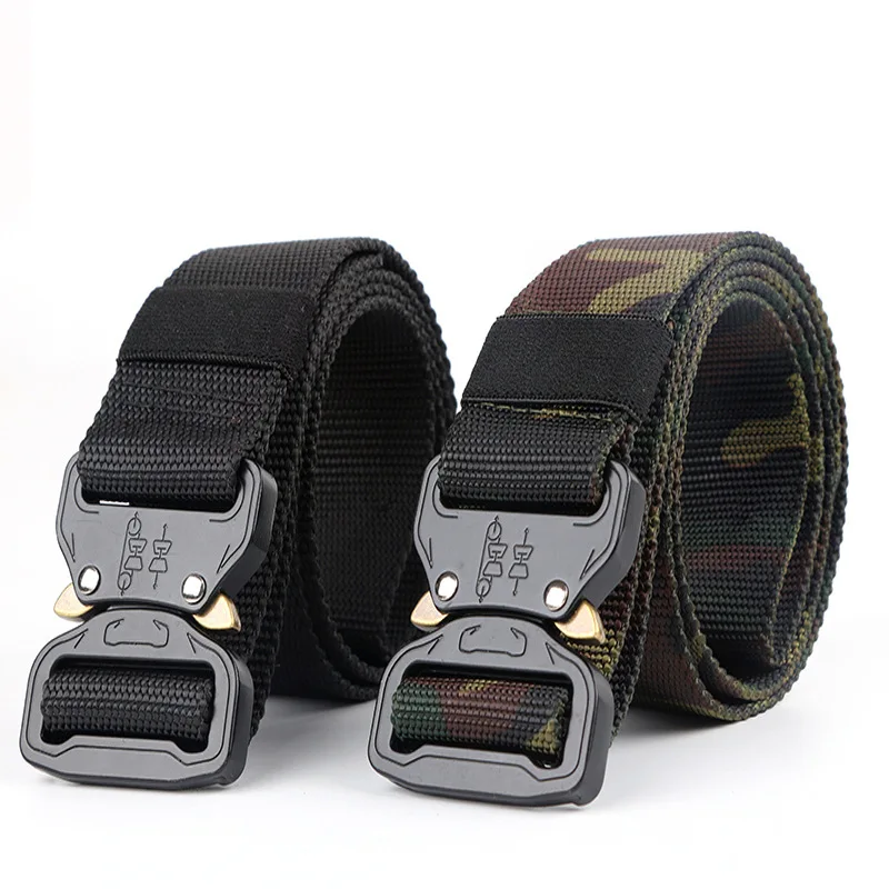 Men Women Tactical Belt Camouflage Quick Release Military Nylon Belt ...
