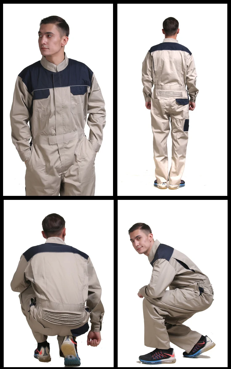 Men's 100% Cotton Grey Workwear Uniform Mining Work Wear Overalls For ...
