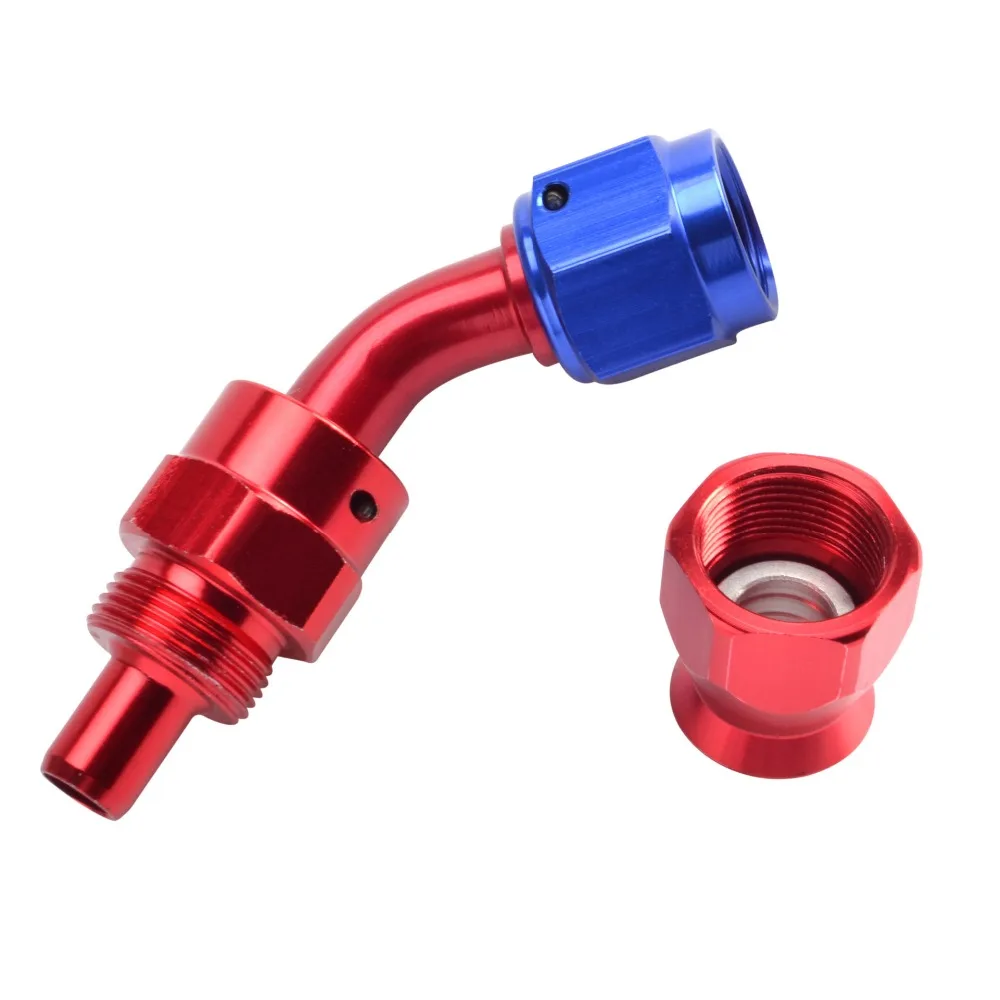 AN6 Алюминиевый Поворотный фторопластовый конец шланга адаптер прямой ...