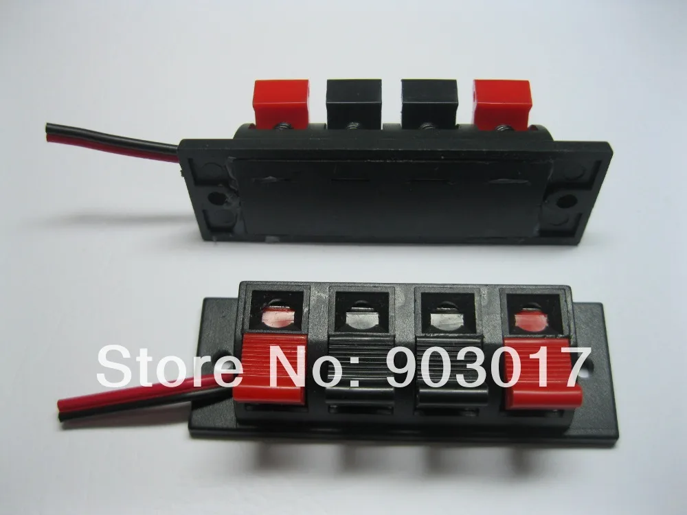 5 Pcs 4-way Speaker Terminal Board Connector Spring Loaded With ...