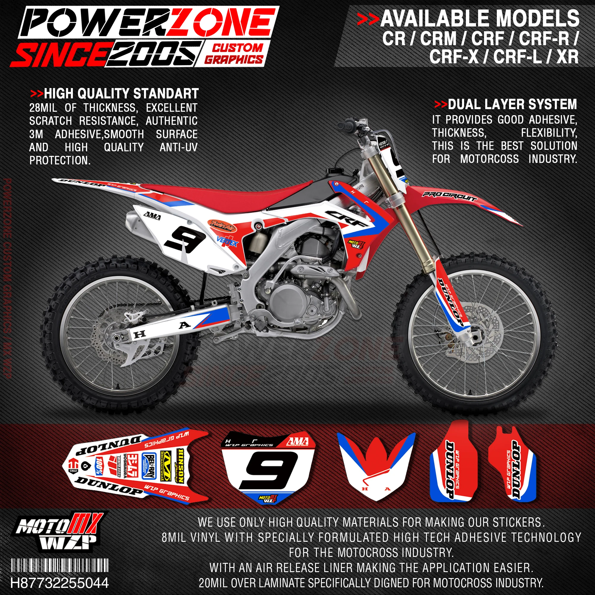 Powerzone Custom Team Graphics Backgrounds Decals 3m Stickers Kit For ...