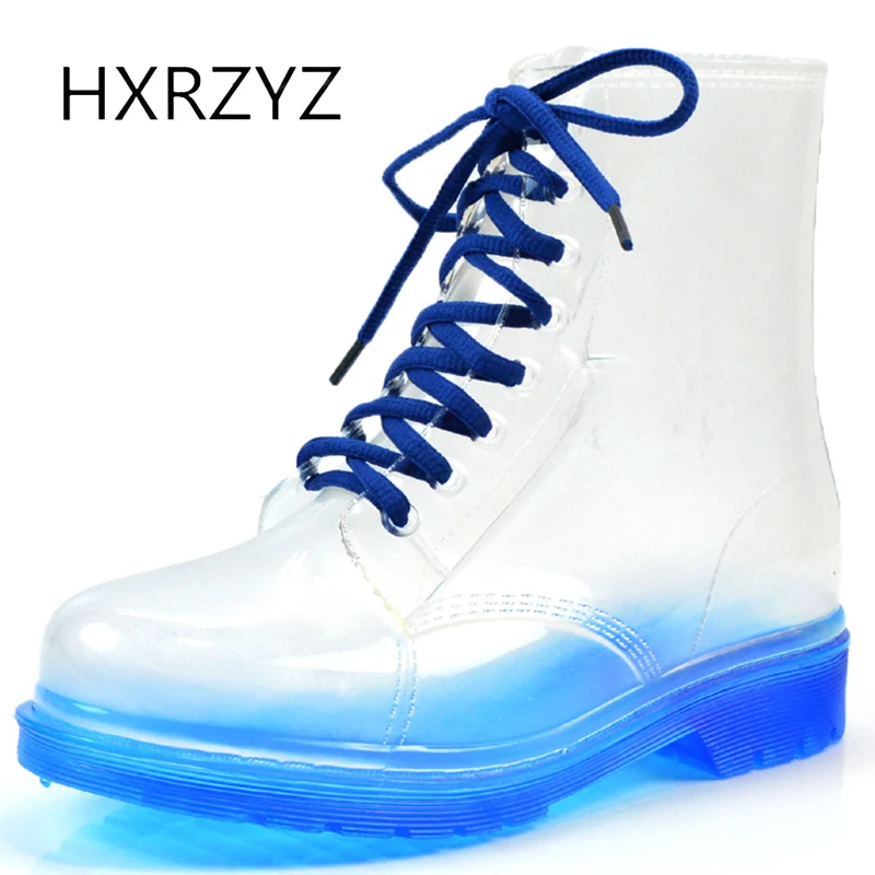 HXRZYZ transparent rain boots women's rubber boots spring/autumn new ...