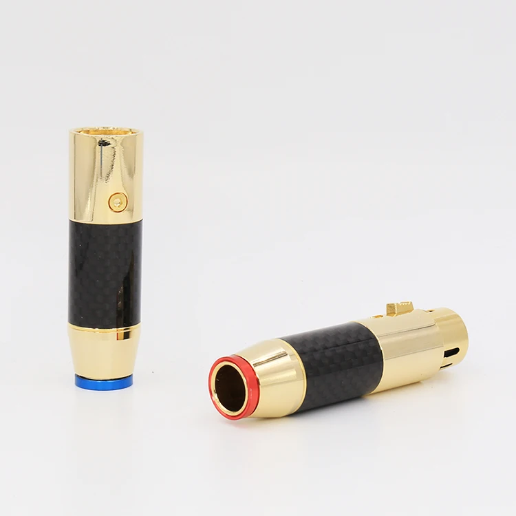 VX004G Gold plated Carbon Fiber Balance Audio Plug XLR Male Female ...