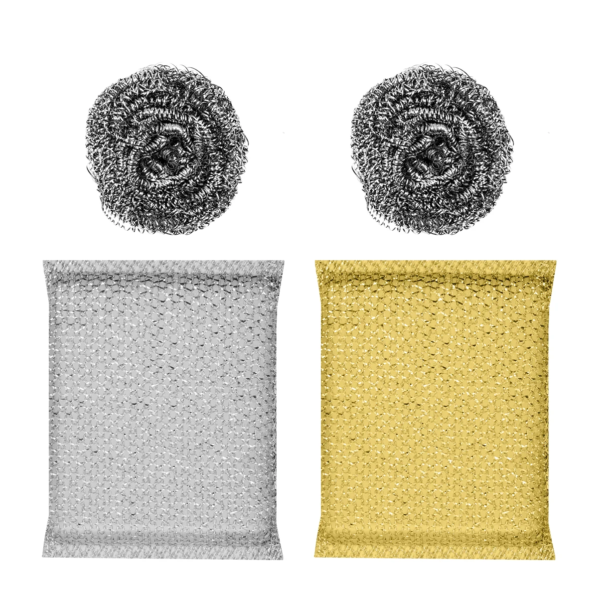 2 Sponges And 2 Steel Wools Kitchen Cleaning Sponges Cleaner Sponge Pan ...