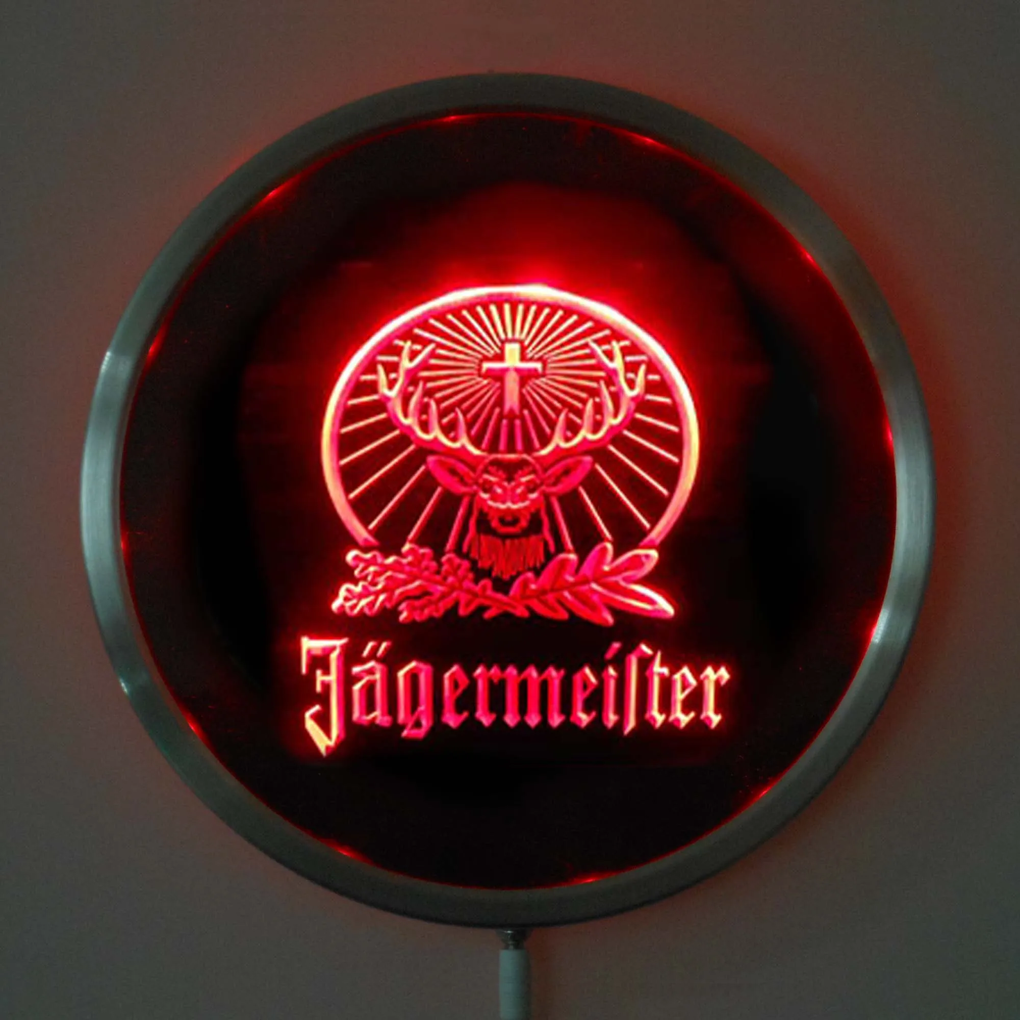 rs-a0231 Jagermeister Deer LED Neon Round Signs 25cm/ 10 Inch - Bar ...