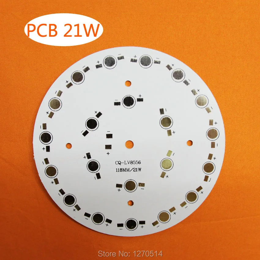 21W LED PCB, 118mm for 21pcs LEDs, aluminum plate base, Aluminum PCB ...