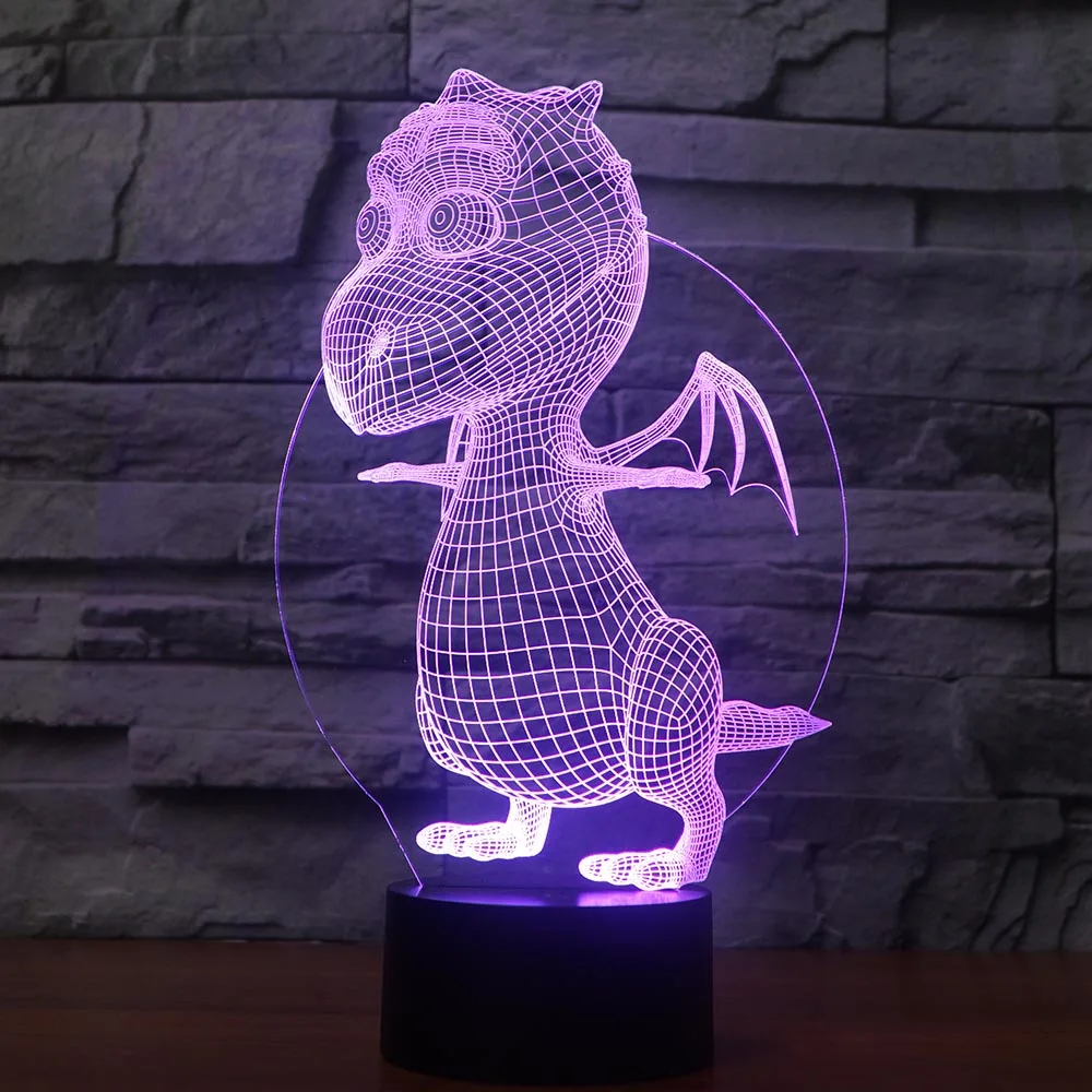 Generic 3D Optical Illusion Animal Night Light 7 LED Color Changing ...