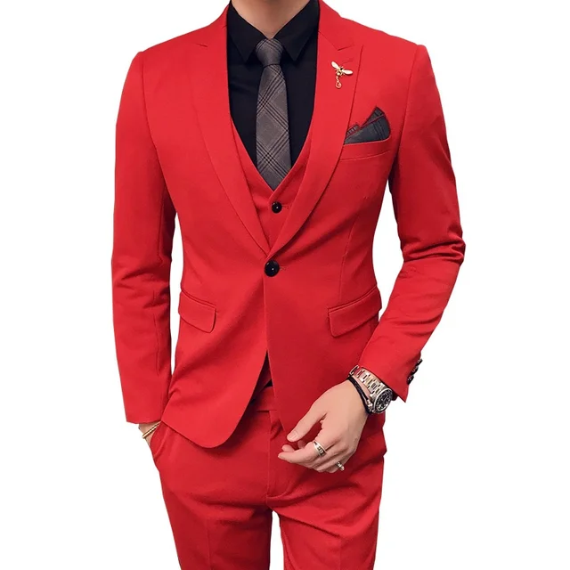 Trajes de boda para hombre 2019 trajes rojos para hombre Oranje Pak ...