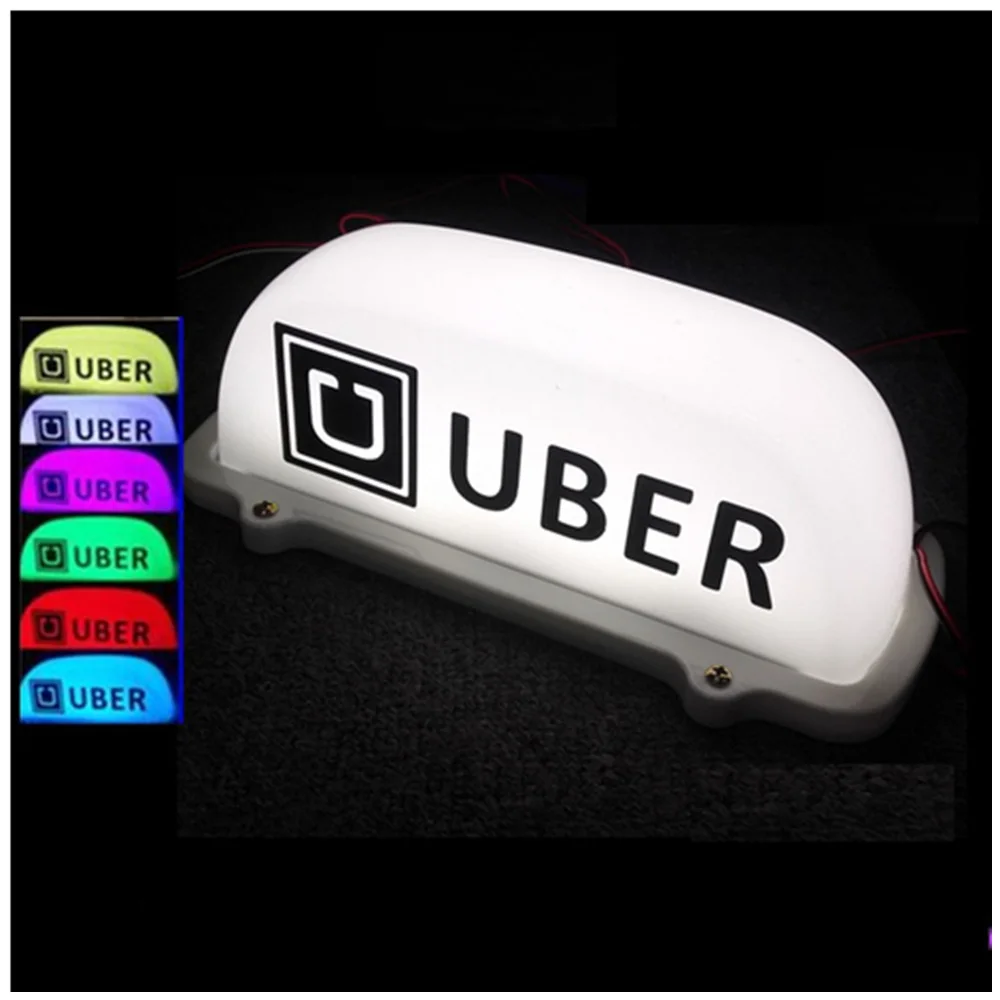 New Rechargeable battery LED UBER dome Light 7 Color Change Cab Sign ...