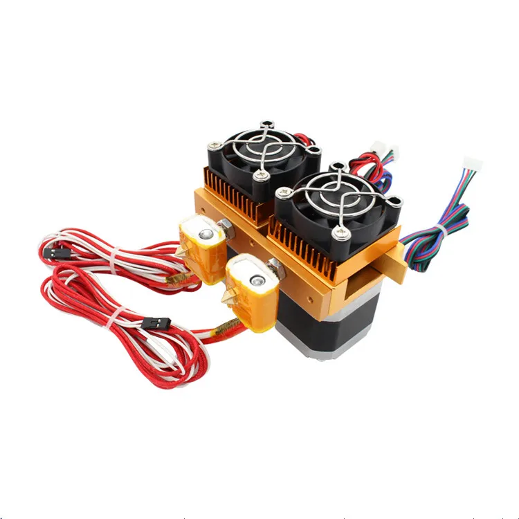 3D printer Printhead MK8 double nozzle extruder print head Metal ...