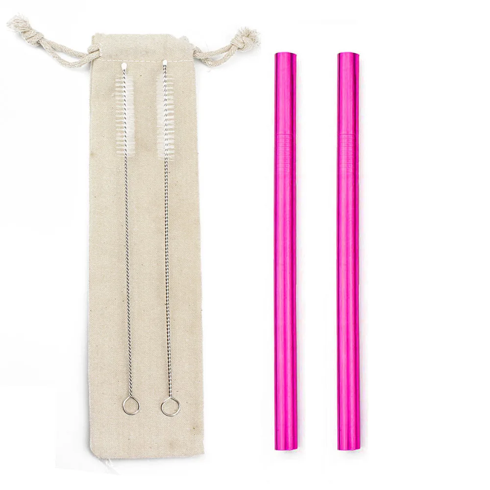 Boba Tea Metal Straw Stainless Steel Drinking Straws Straight Reusable ...